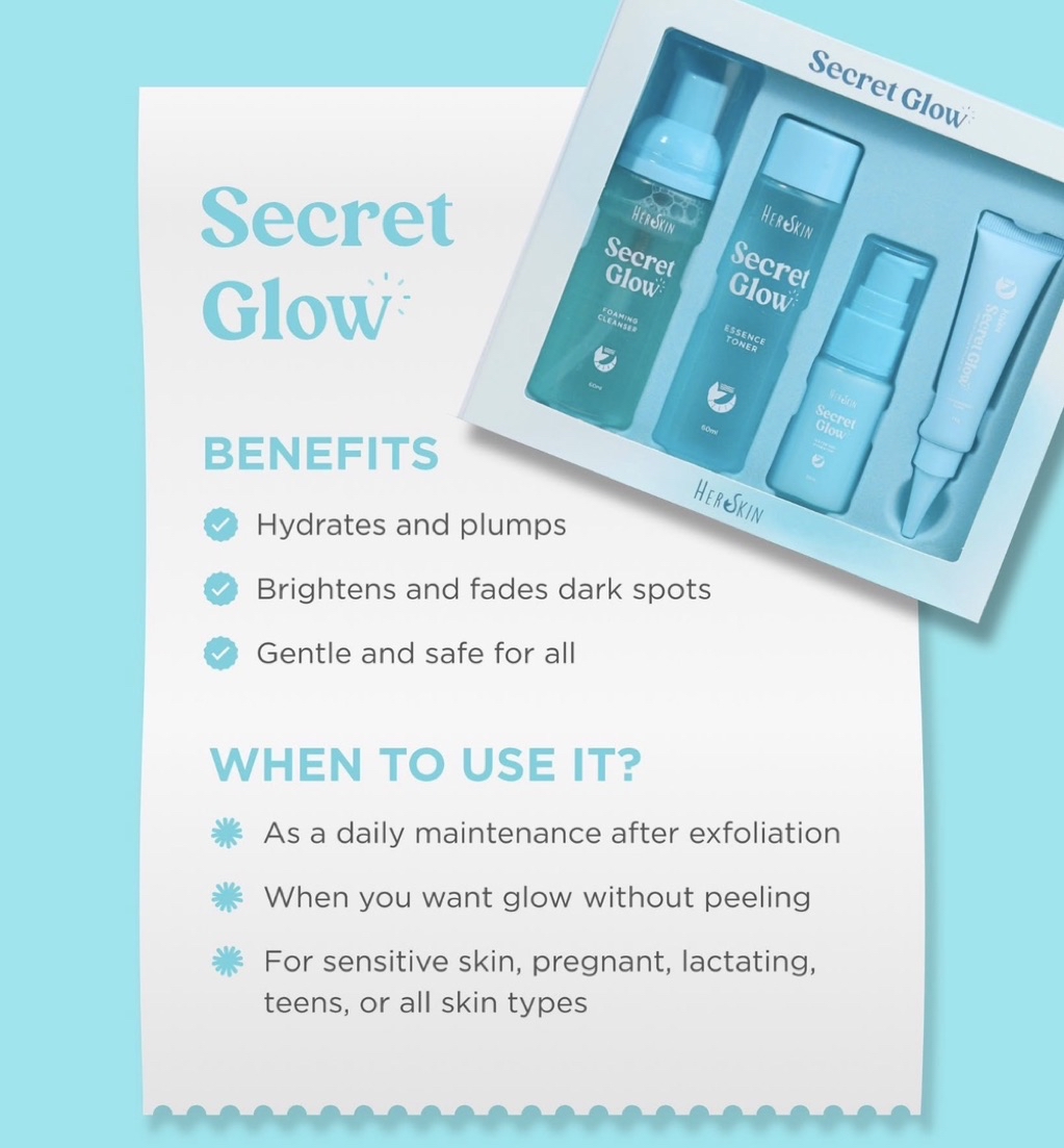 HER SKIN SECRET GLOW set Pregnant Lactating Skincare Maintenance Facial ...
