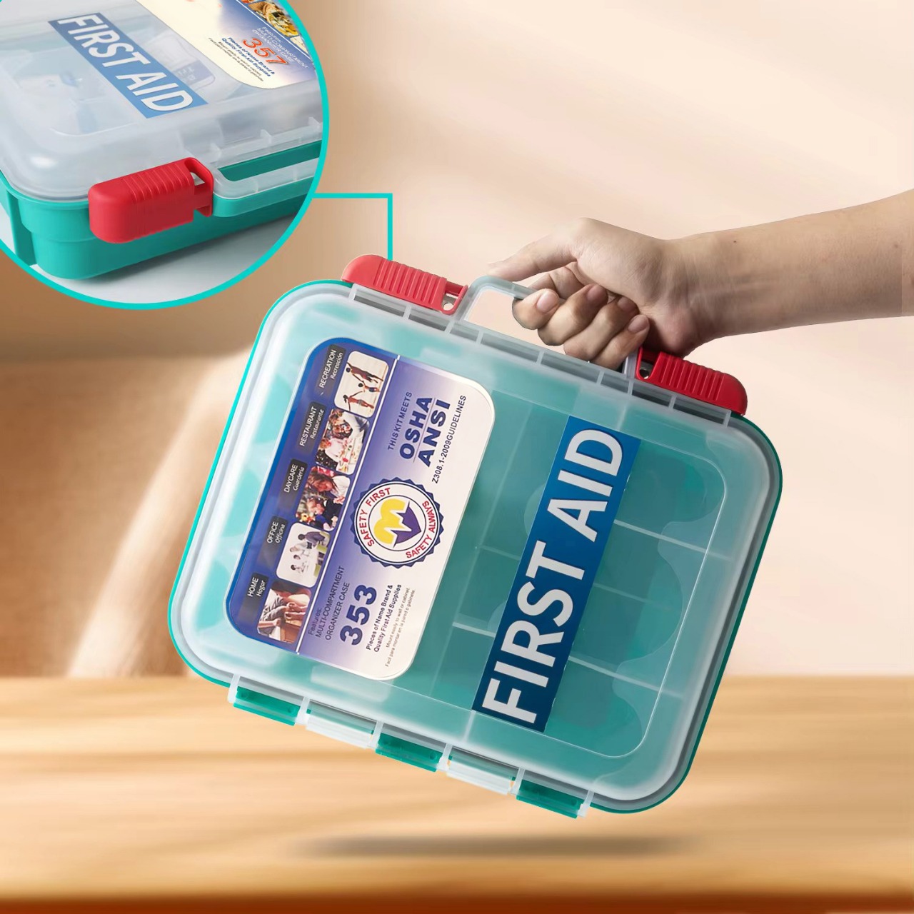 First Aid Kit (353 Pieces) OSHA ANSI Certified | Medical Emergency ...