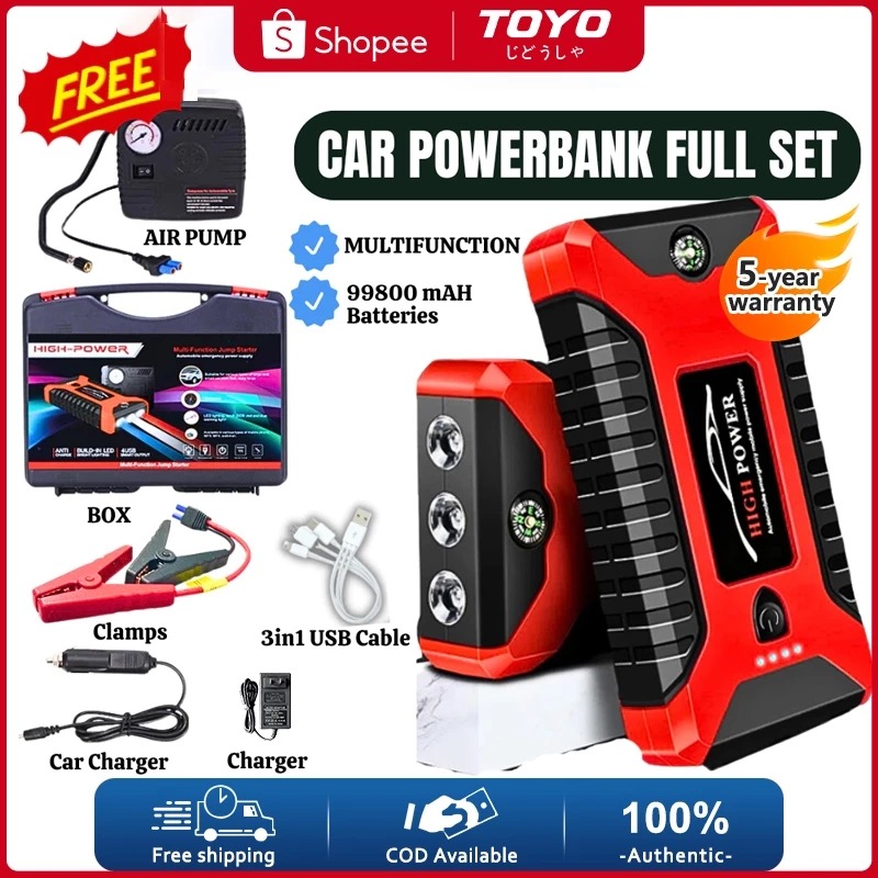 Car Jump Starter 12V Multi-Function 98800mAh Emergency Power Bank ...