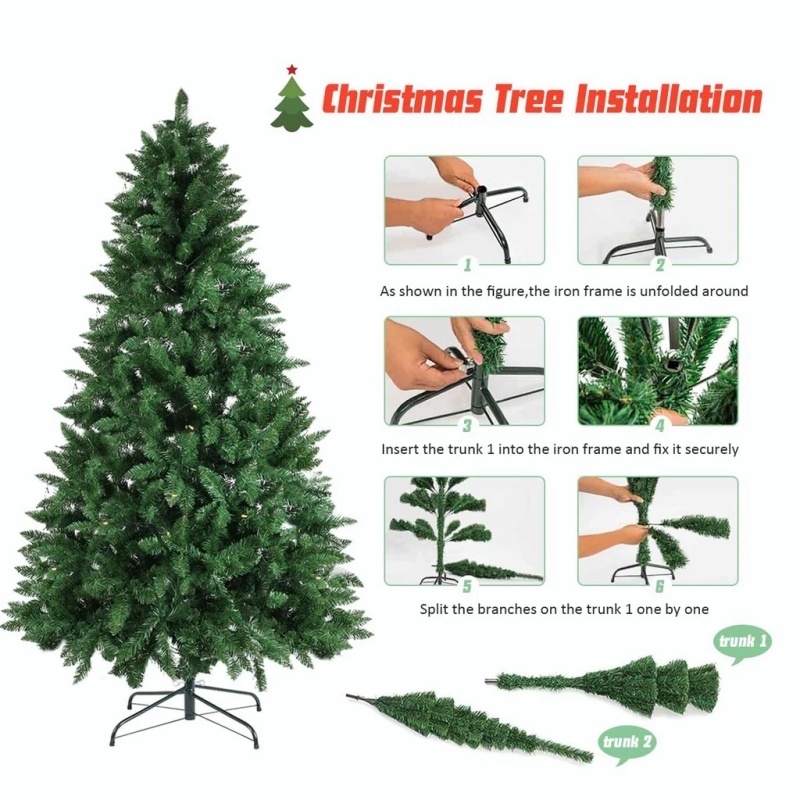 2025 New Christmas Tree Full Shape PVC with Metal Stand High Quality ...