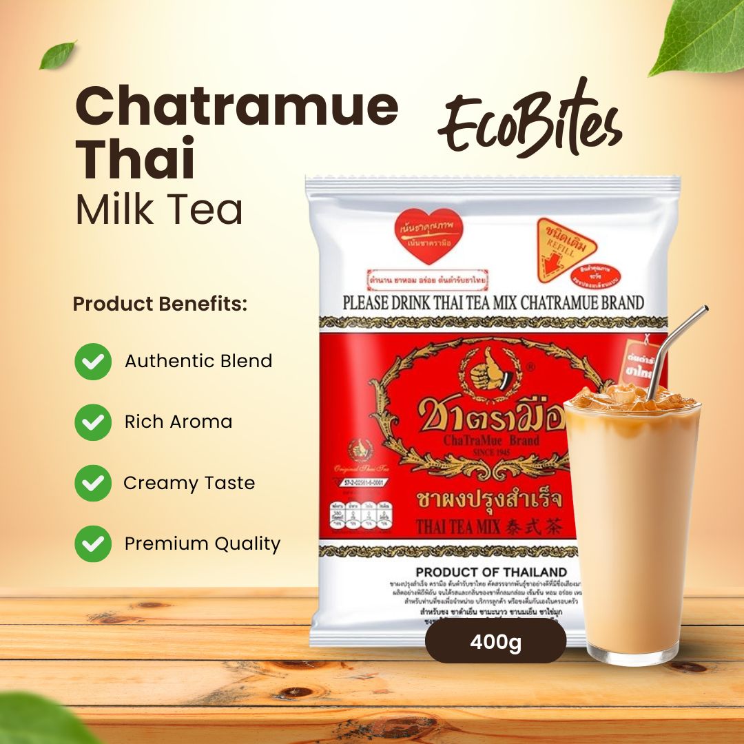 Chatramue Thai Milk Tea 400g Powdered Thai Tea Mix Healthy and Pure Tea Powder Cha Tra Mue ...