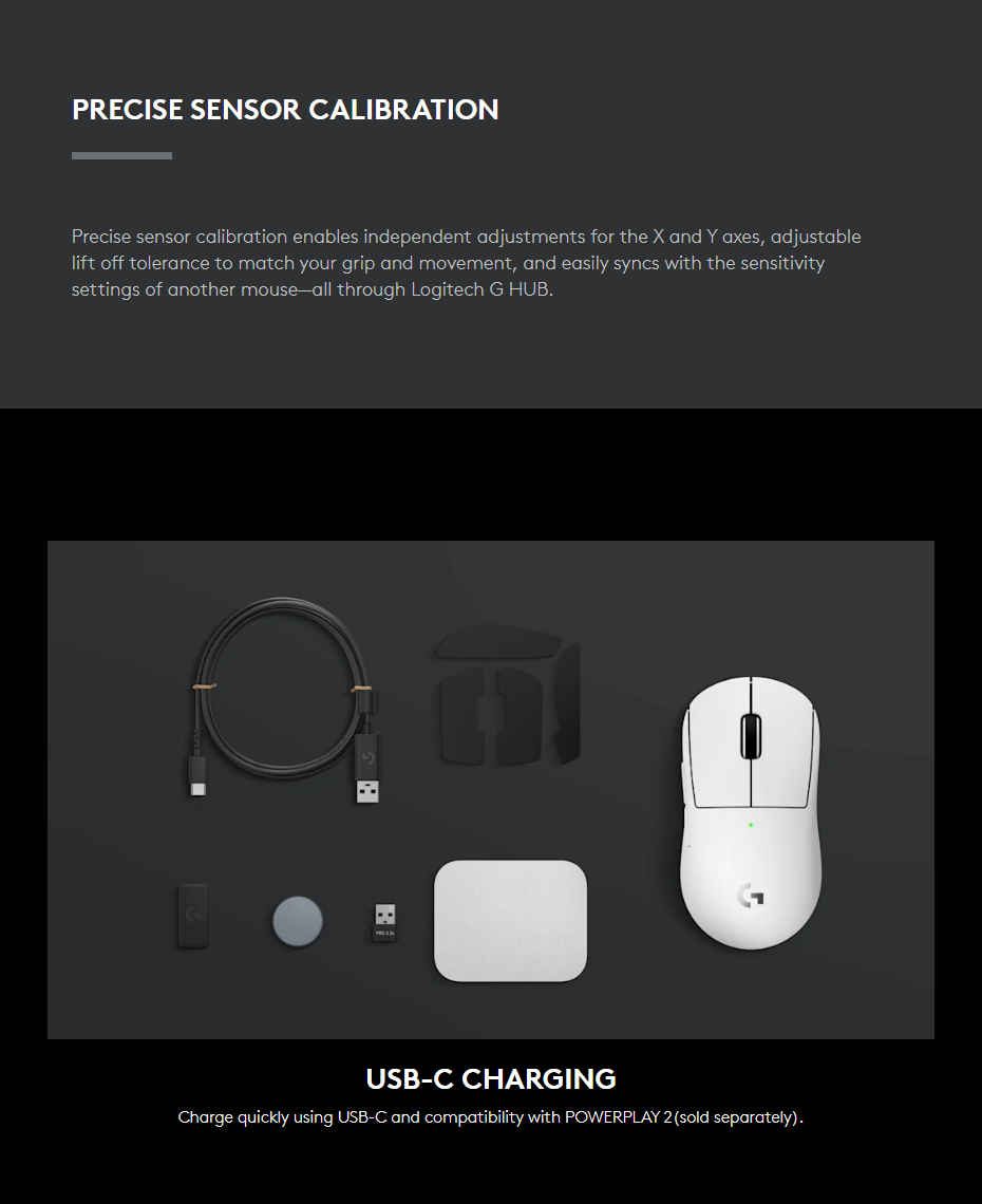 Logitech Gaming Mouse Pro X Superlight 2c 44k DPI HERO 2 Lightspeed ...