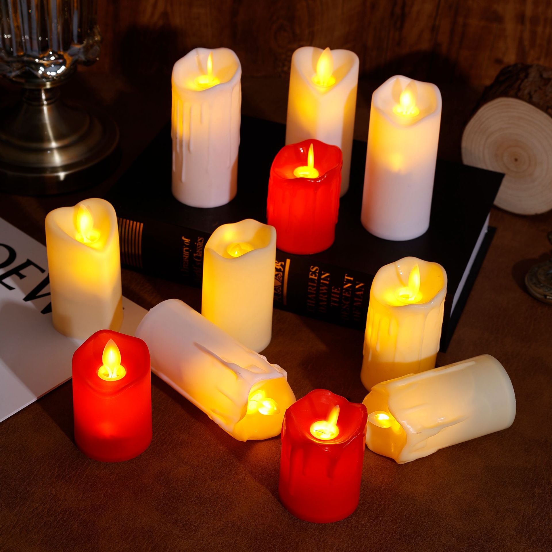 LED Swinging Candles (Free battery) Lifelike Flame Battery Powered ...