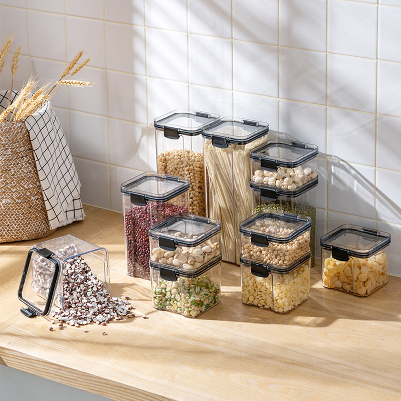 Storage box garapon plastic jar garapon with lid sealed kitchen ...