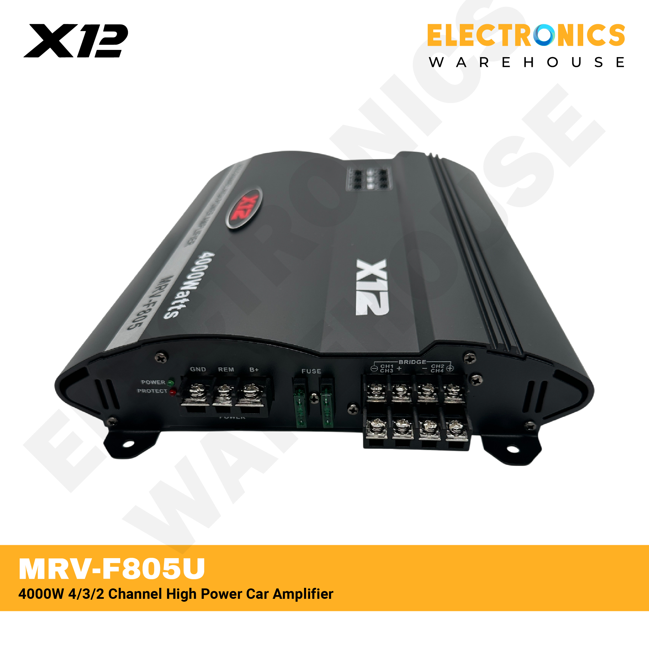 X12 MRV-F805U 4000W 4/3/2 Channel High Power Car Amplifier with ...