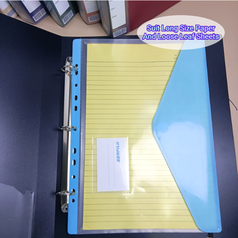 Long 3Ring Binder Loose Leaf Folder Thicken PP Binder File Cover With ...