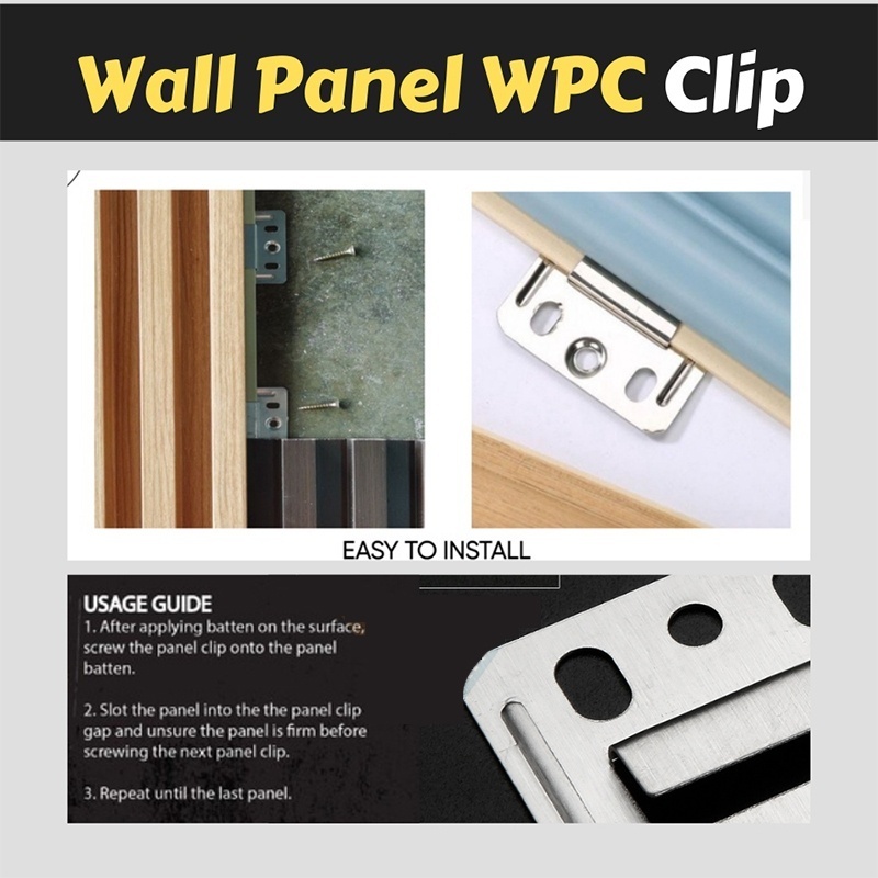 100pcs WPC Wall Panel Clips for Metal PVC Fluted Cladding | Shopee ...
