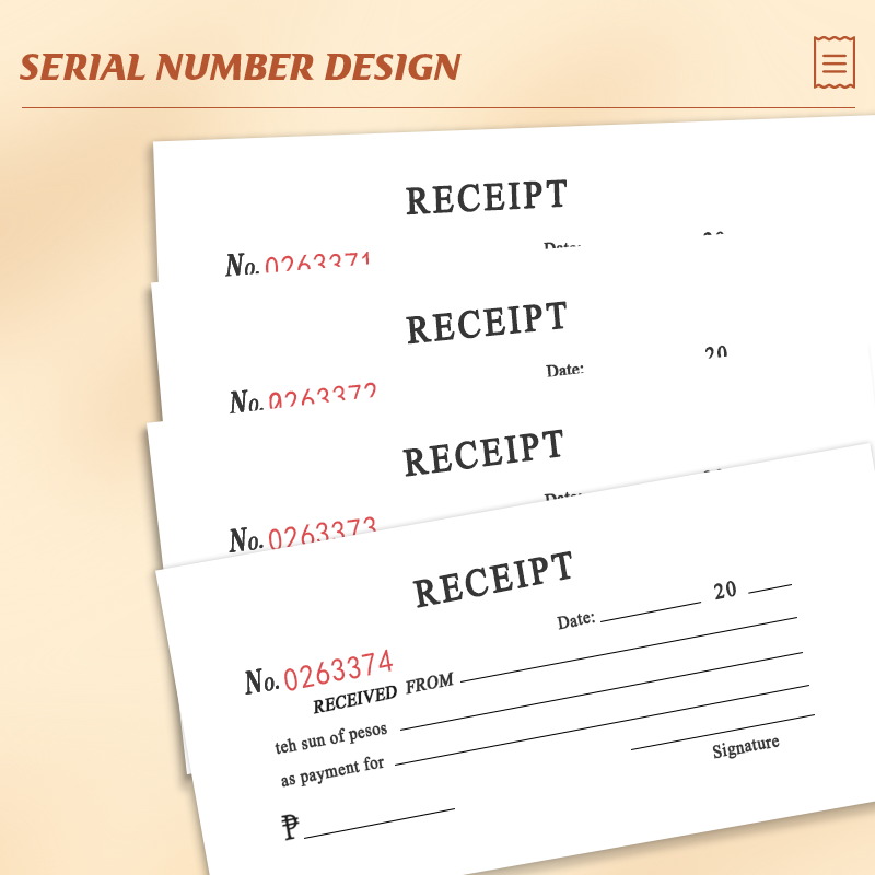 2/3ply resibo carbonized receipt 60pages temporary Duplicate receipt ...