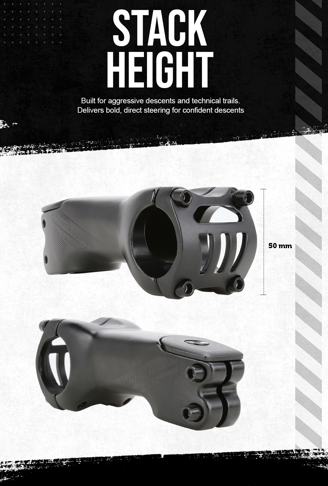 MOUNTAINPEAK Bike Long Stem Alloy Stem TopCap Cover 70/80/90MM Bicycle ...