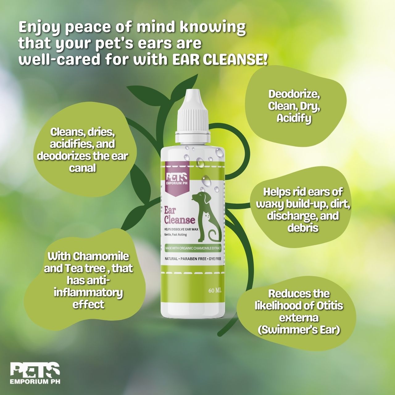 Pawfect Combo Ear Cleanse Plus Ear Powder - Natural Pet Ear Cleaner for ...