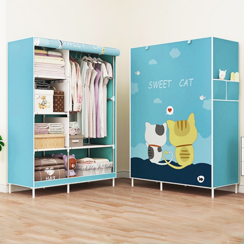 Fabric Zipper Wardrobe Bedroom Closet Cabinet Organizer Saving Space ...