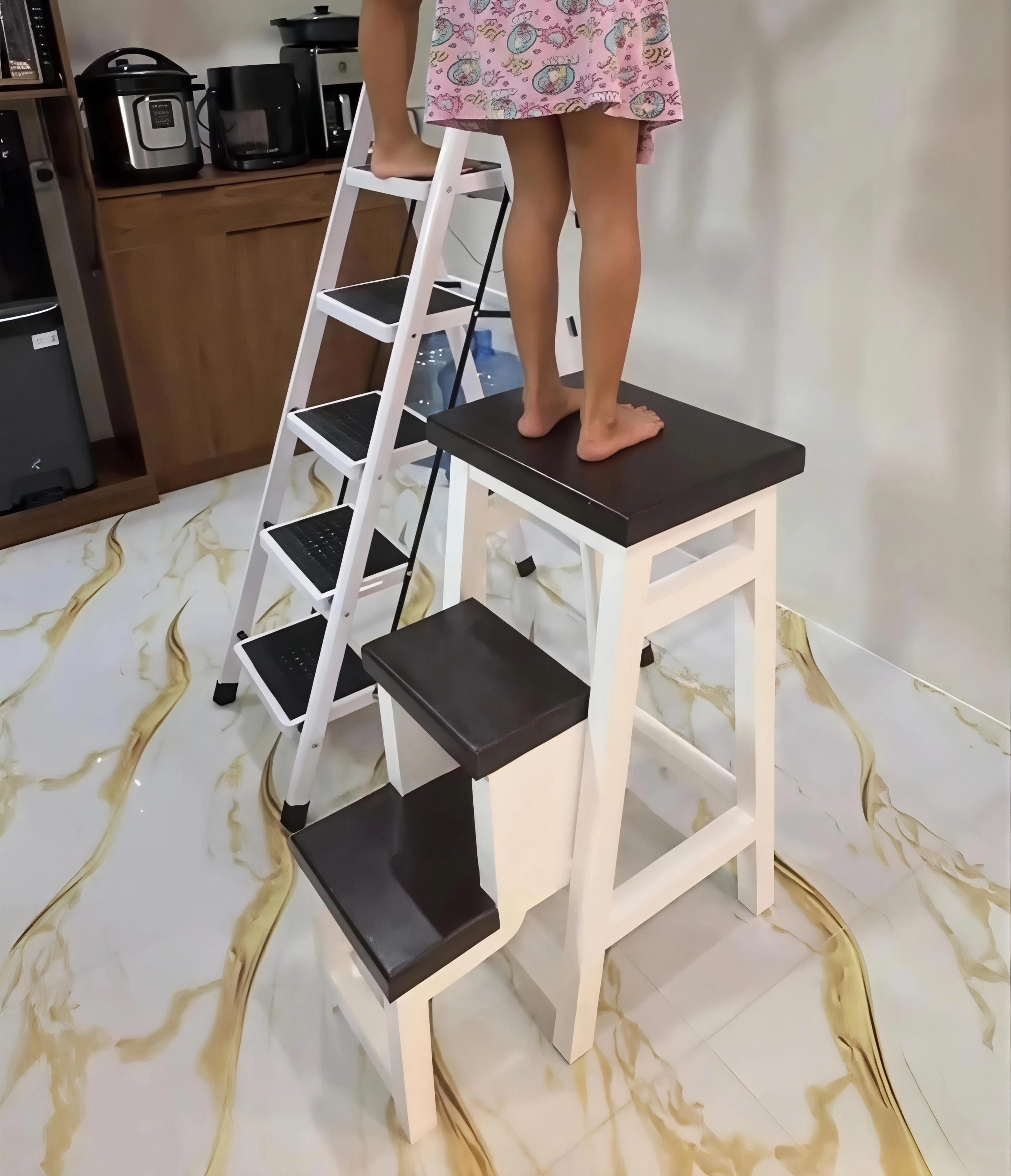 Bar stool convertible to ladder chair multi function ladder bar stool ...