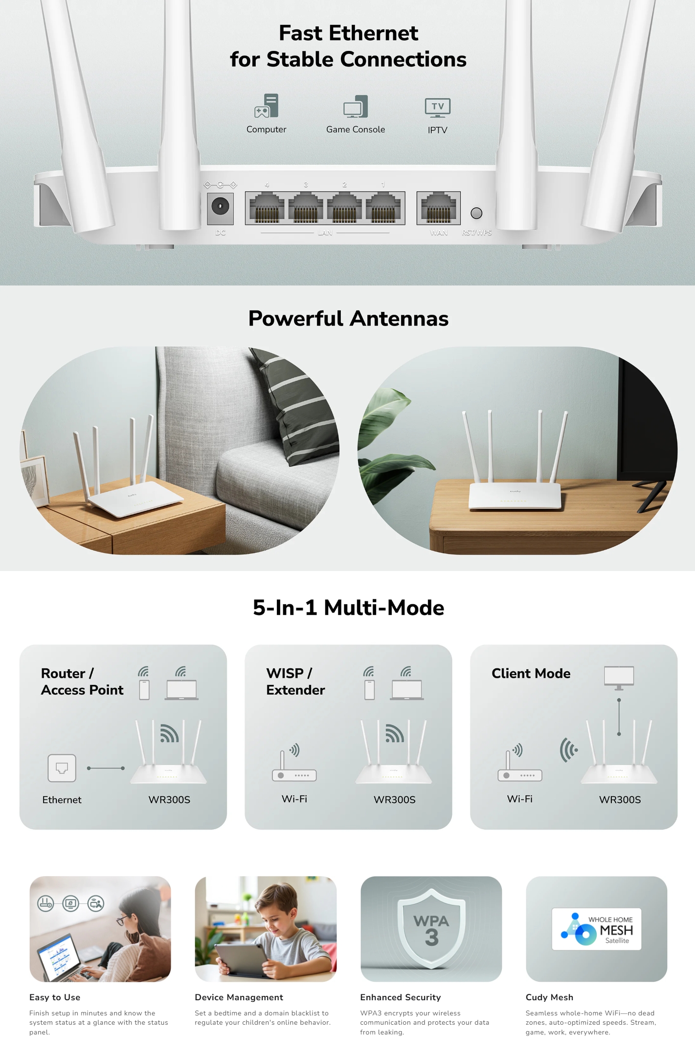 Cudy WR300S 300 Mbps Multi-Mode Wi-Fi Router | Shopee Philippines