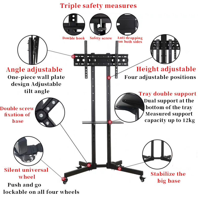 【COD】Mobile TV Stand Height Adjustable Universal 32-75 Inch TV Stand ...