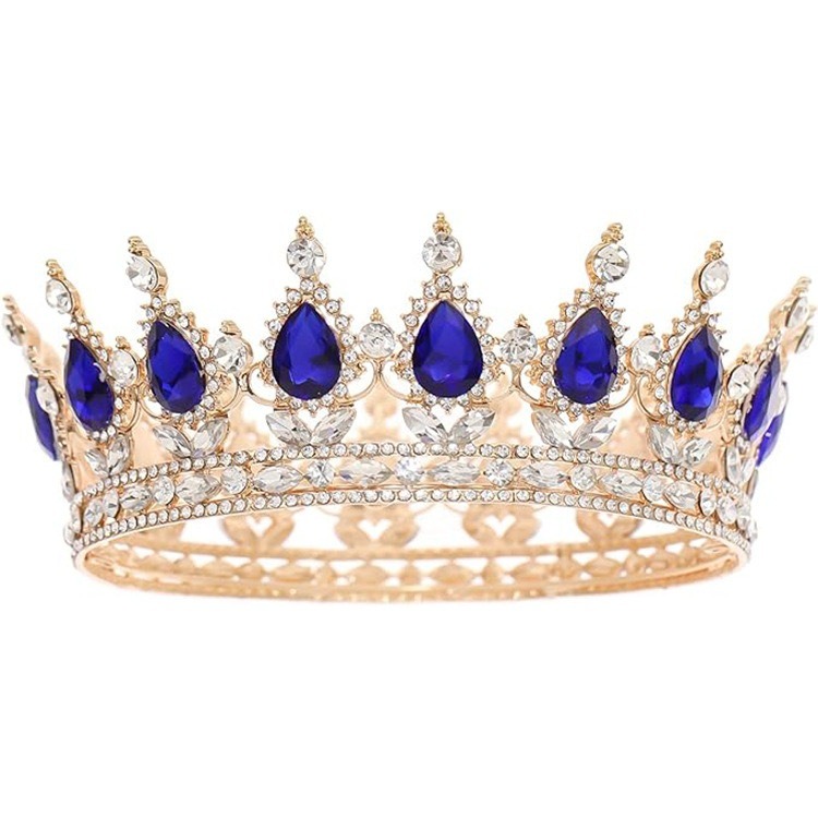 Luxury Queen Crown Royal King Crown Metal Round Pageant Wedding ...