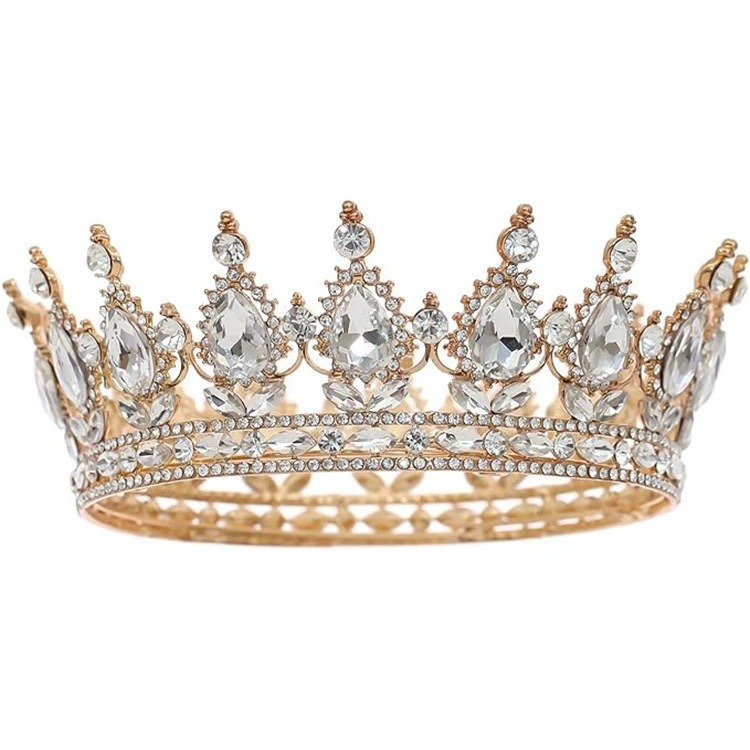 Luxury Queen Crown Royal King Crown Metal Round Pageant Wedding ...