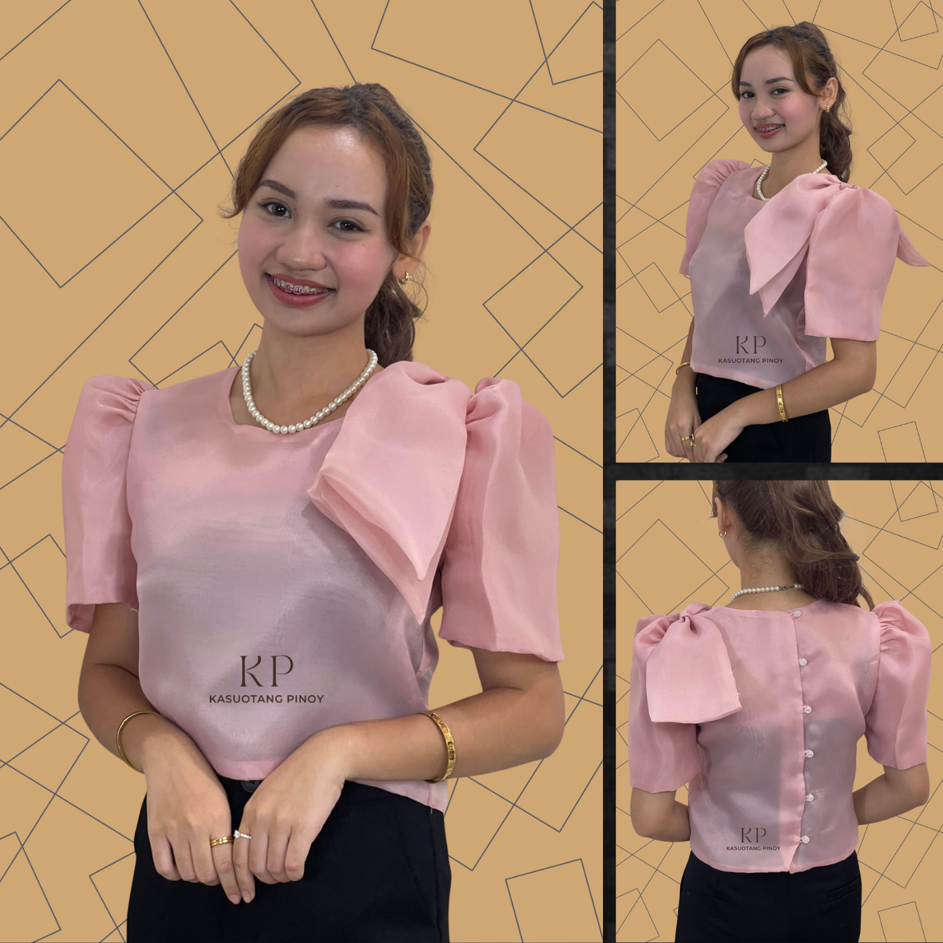 Kasuotang Pinoy-Modern Filipiniana Juci with Shoulder Ribbon | Shopee ...