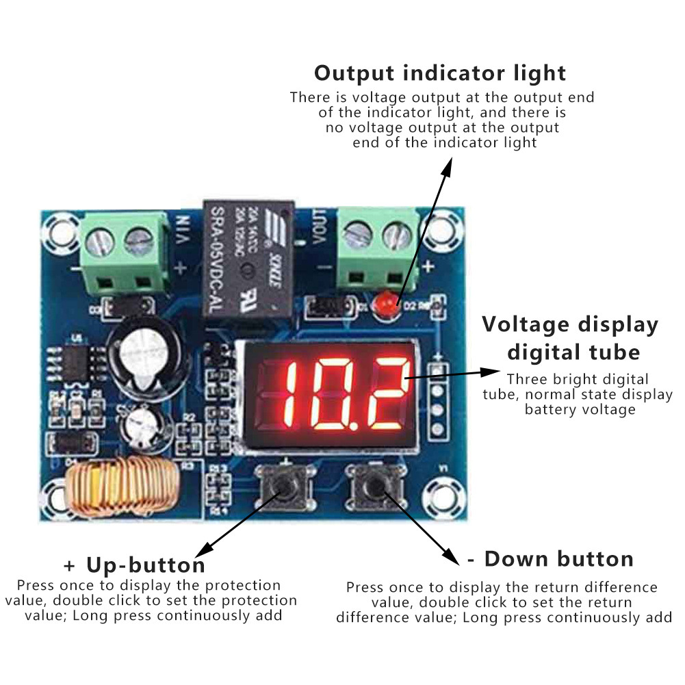 XH-M609 Low Voltage Disconnect Module 12-36V Battery Protection Cut Off ...