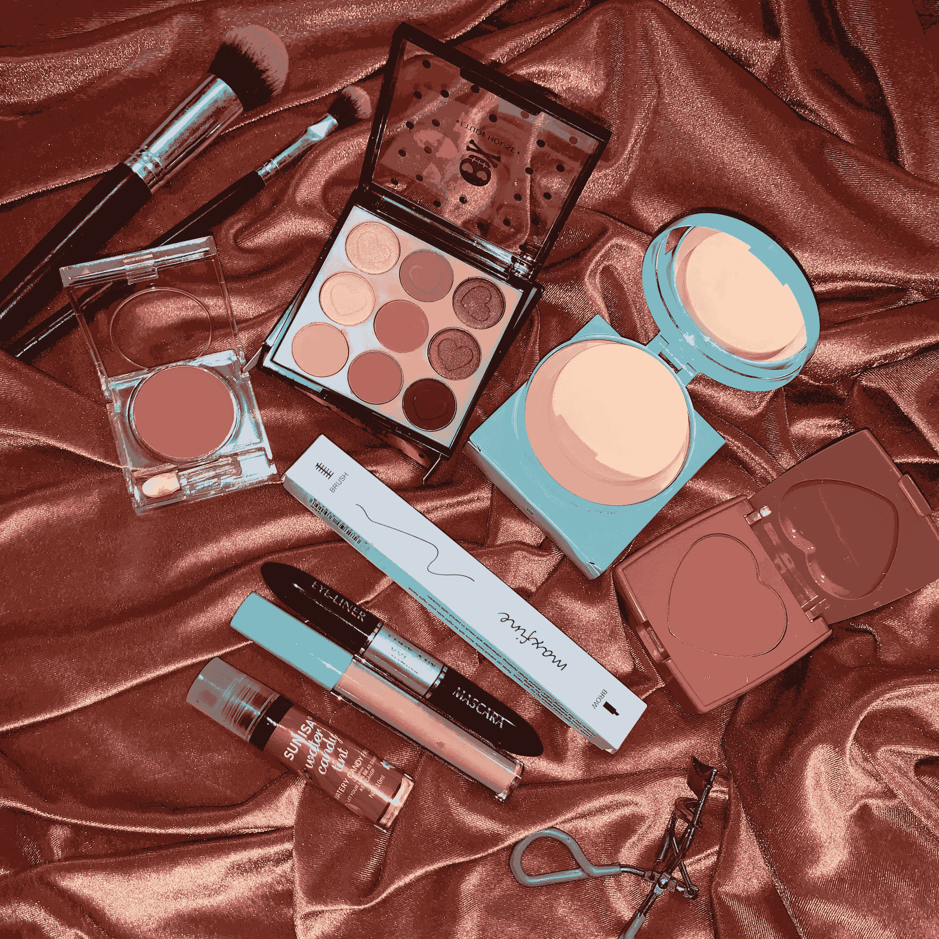 5-in-1 complete Make-up Bundle Set with Free Brush – Lipstick, Eyeliner ...