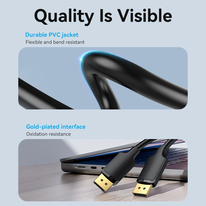 Vention DisplayPort Cable 4K@60Hz High Refresh Rate No Lag or Flicker ...