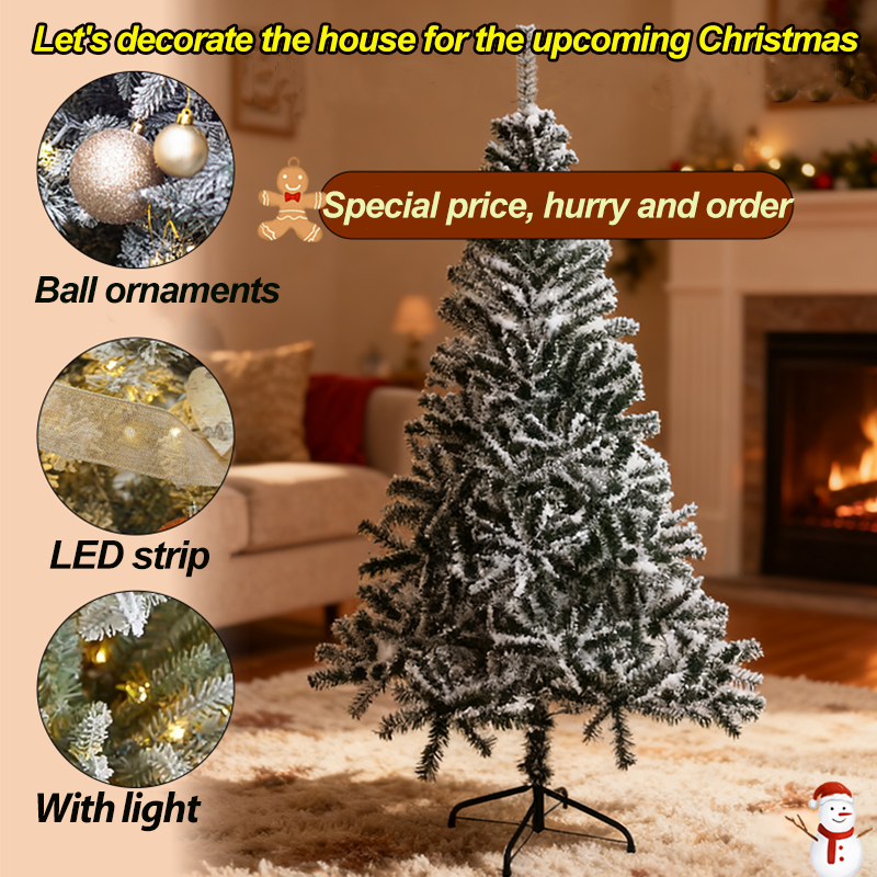 Christmas tree 4FT/5FT/6FT/7FT PVC Green Pine Snow High Quality With ...