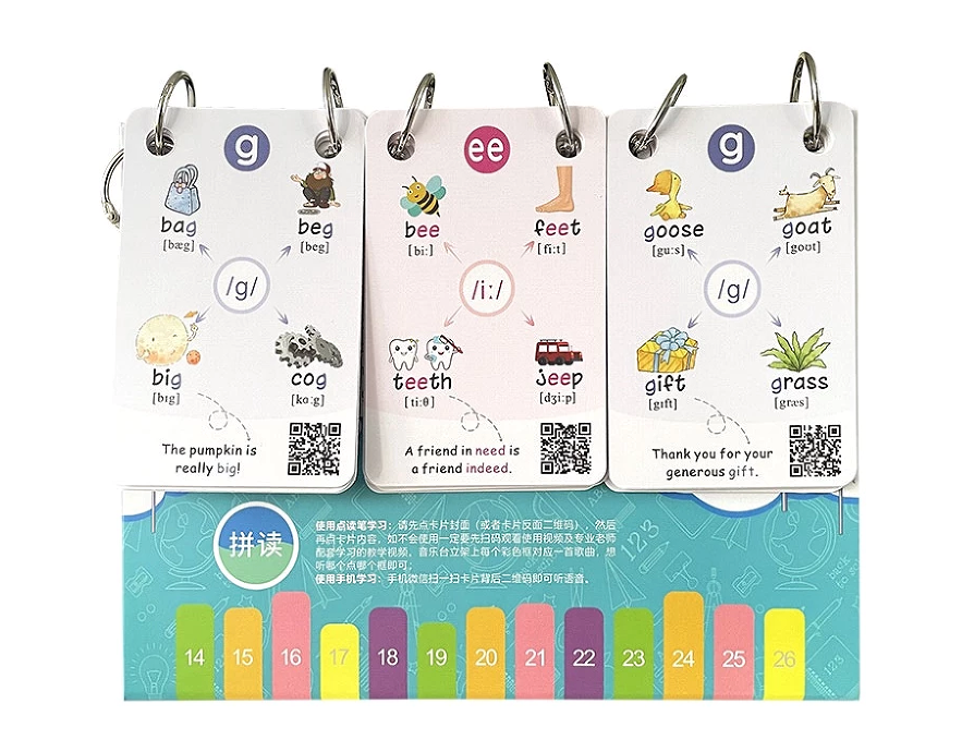 English Phonics Spelling Desktop Calendar Flip Card For Kids Learning ...