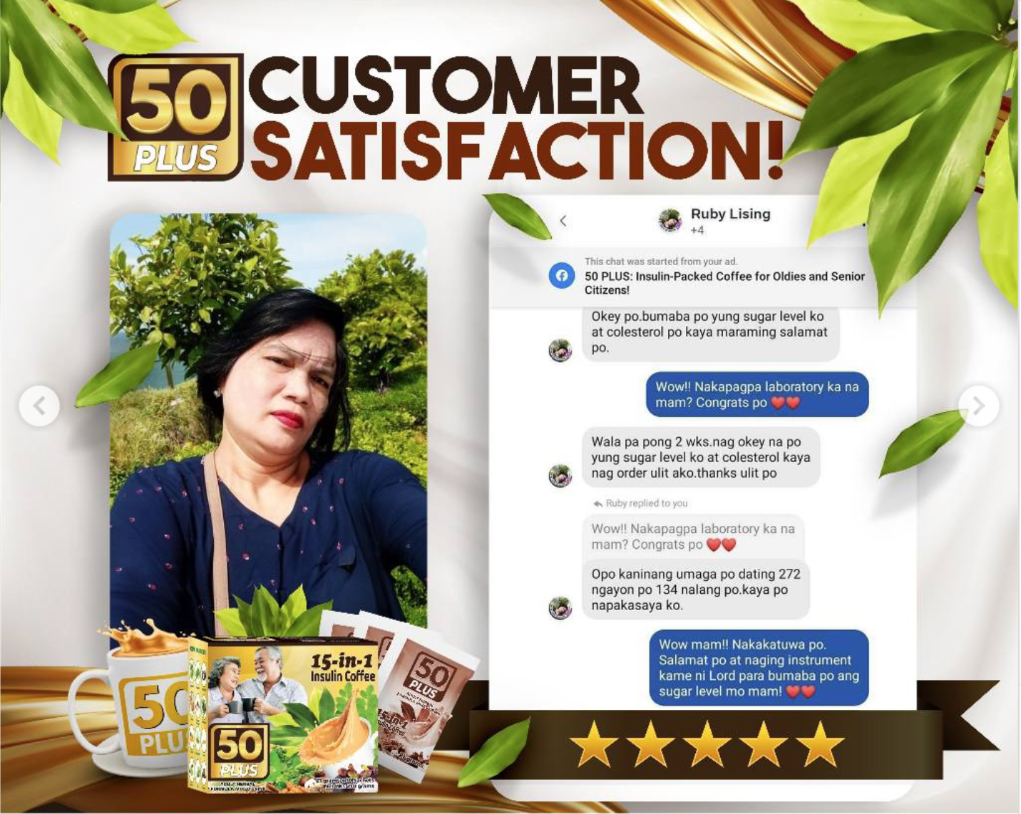 50 PLUS 1 BOX PROMO | Decaf Herbal Coffee for Seniors | Blood Sugar, BP, Cholesterol, Sleep ...