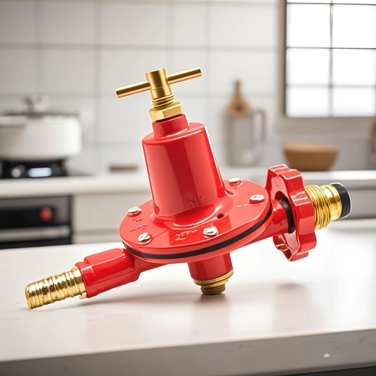 Shine Gas High Pressure LPG Regulator with 2pcs Hose Clamp and Brass ...