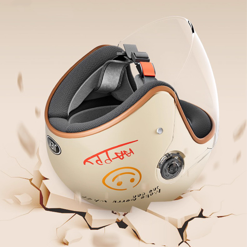 Buy 1 Take 1 Motorcycle Couple Half Face Helmet For Women Men Classic ...