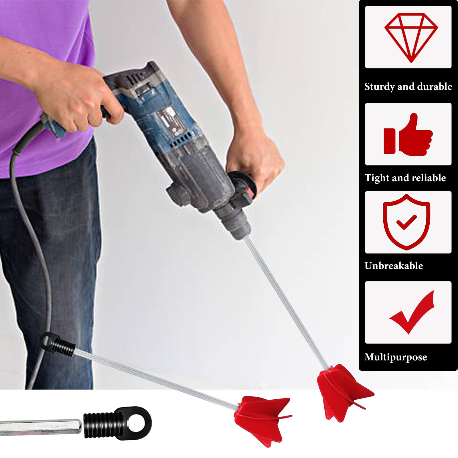 Paint Mixer Durable Helix Stirring Paddle Ensures Lump Free Mixing For ...
