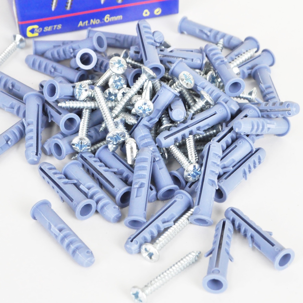 Tox Wall Plug & Screw Set #6/#8/#10 (50pcs), #12 (25pcs) | Shopee ...