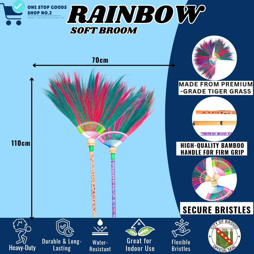 Rainbow Soft Brooms Walis tambo Makapal Matibay Broom Sweeper Baguio ...