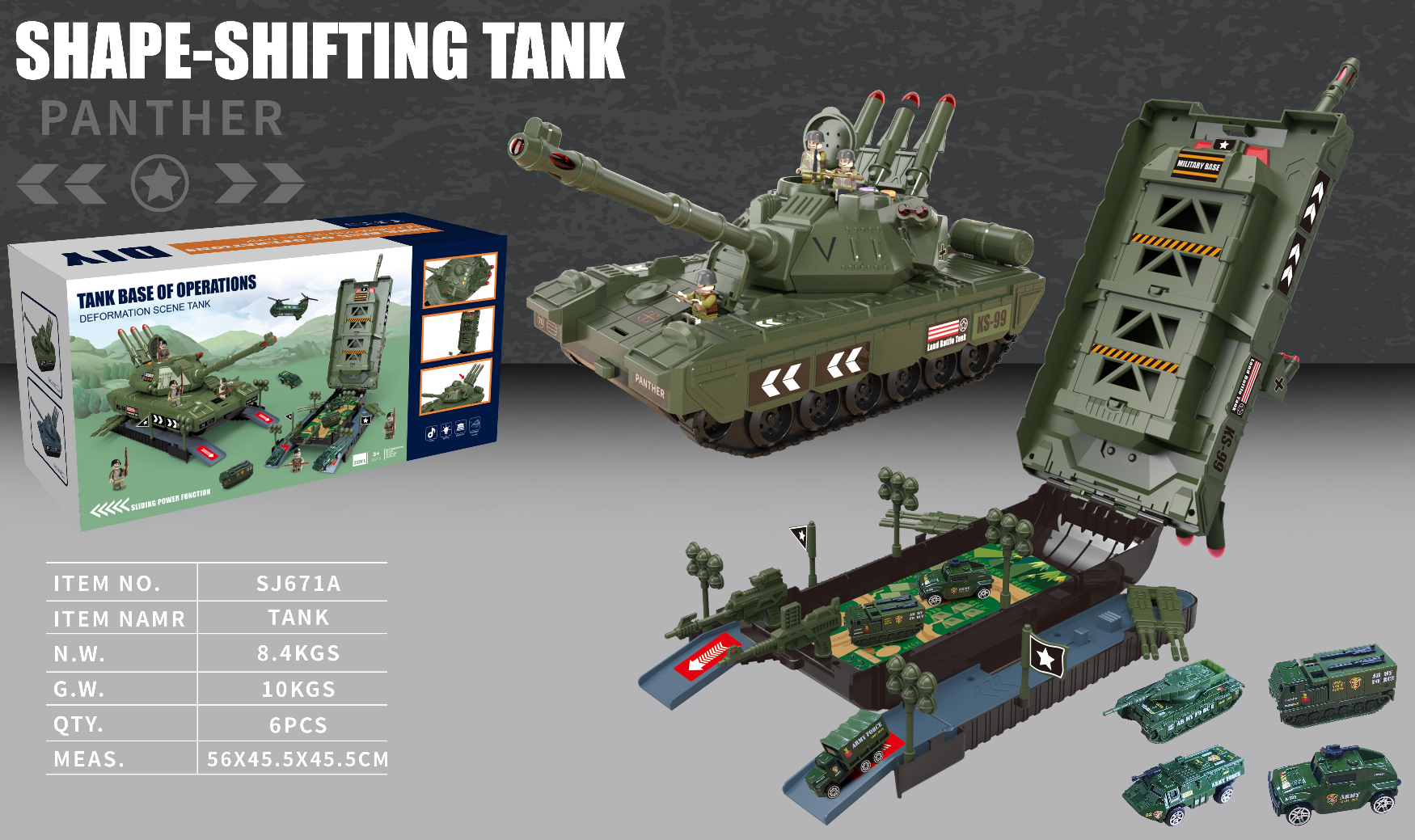 Model Transformable Alloy Tank Toy with Pull-Back Action & Open Doors ...