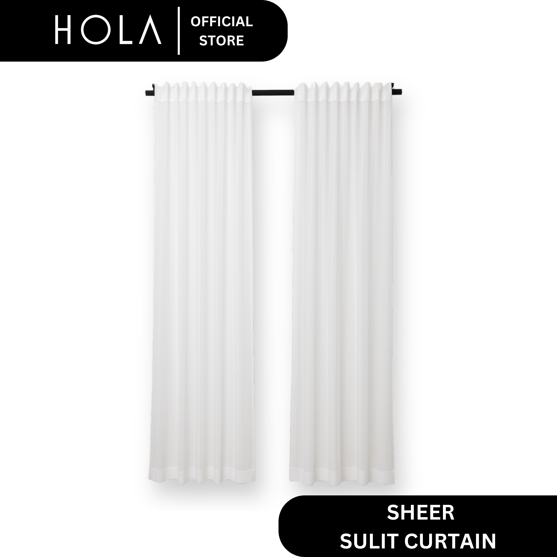 HOLA Sulit Sheer Curtain | Rod Pocket Type | Non - Ring | Sold per ...