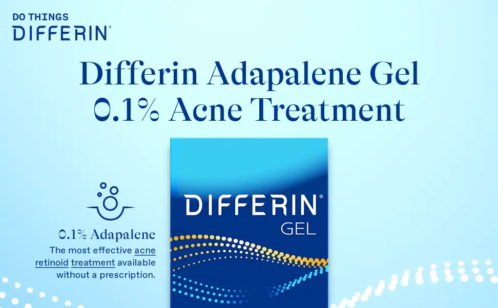 Differin Adapale Gel 0.1% For Acne Treatment Retinoid Treatment For Acne Prone Sensitive Skin ...