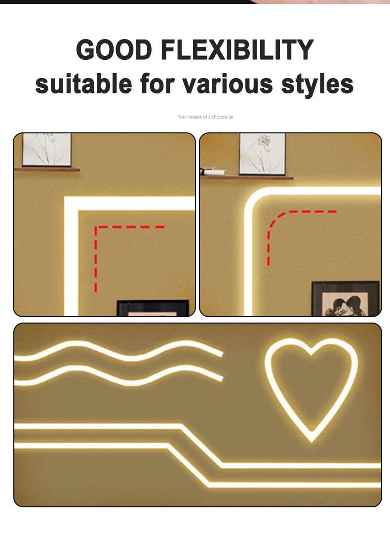Flexible silicone linear led channel embedded light strip 5m/10m ...
