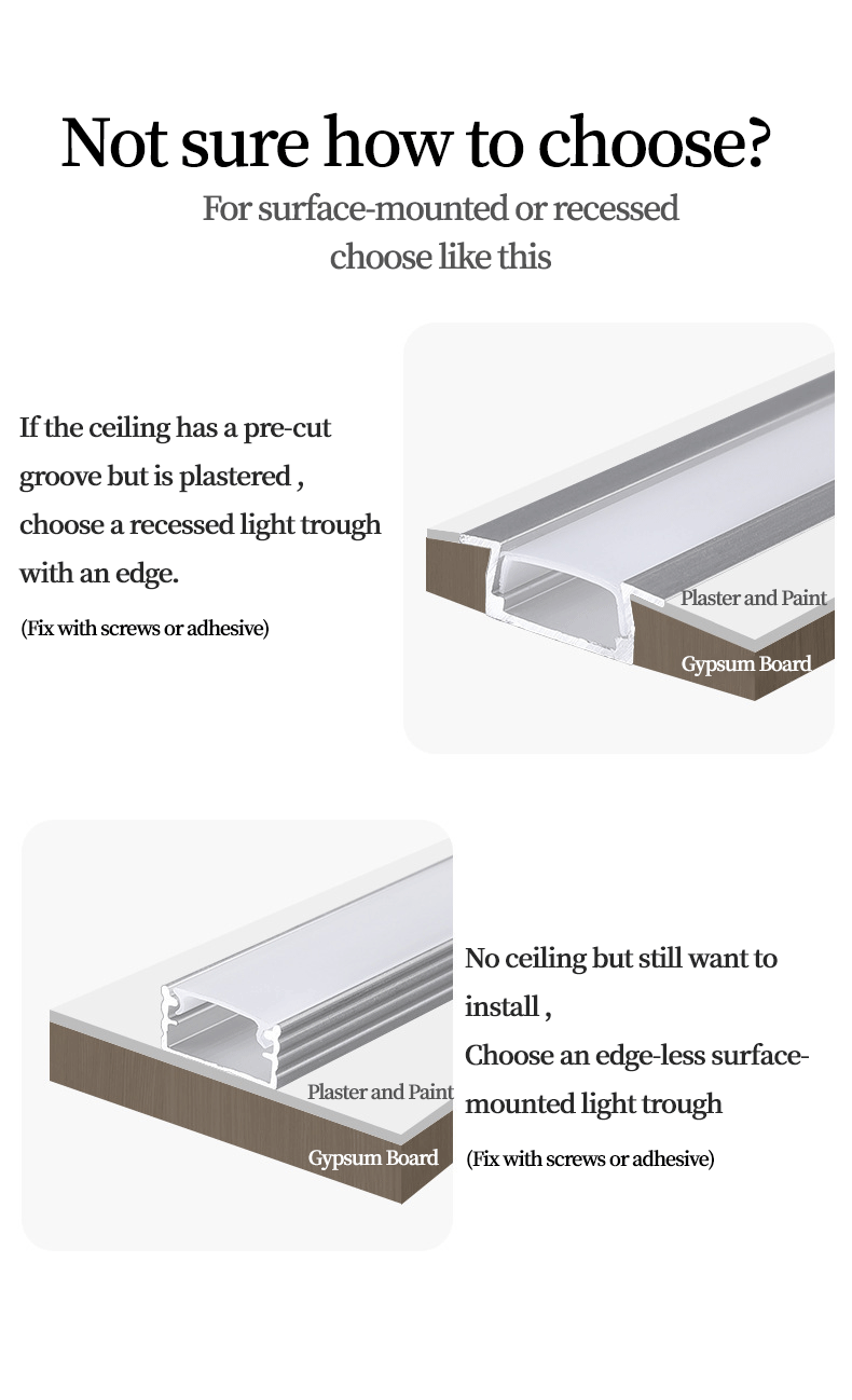 Aluminum Alloy LED Light Rail Floating U-Type Angle V-Type Line Light ...