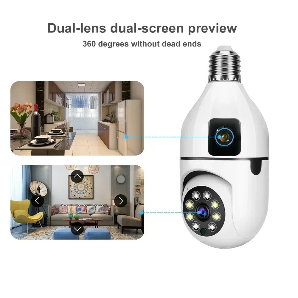 V380 8MP Dual Lens Bulb CCTV Camera Auto Tracking 360 Wi-Fi Connection ...