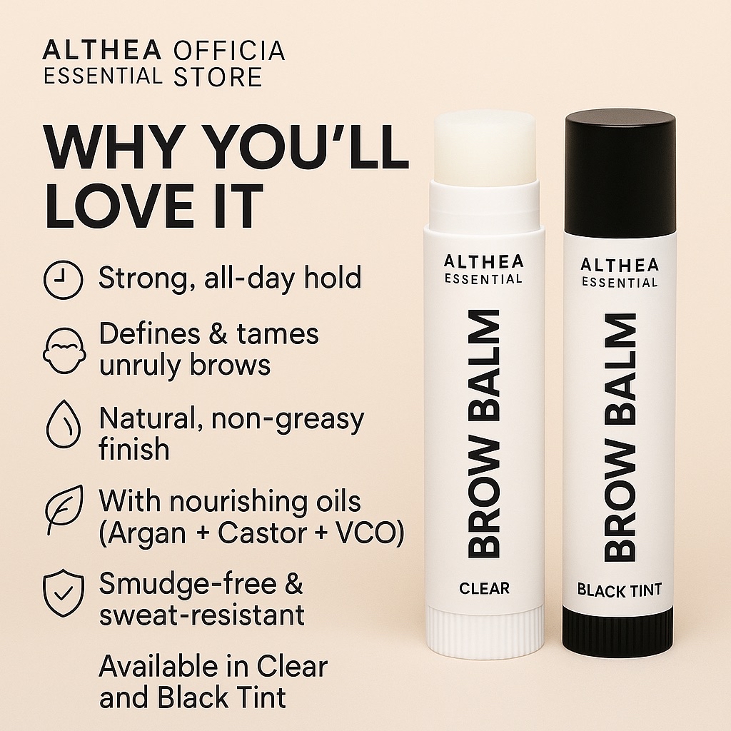 ALTHEA ESSENTIAL Brow Balm Clear & Black Tint – Strong Hold Brow Lifter ...