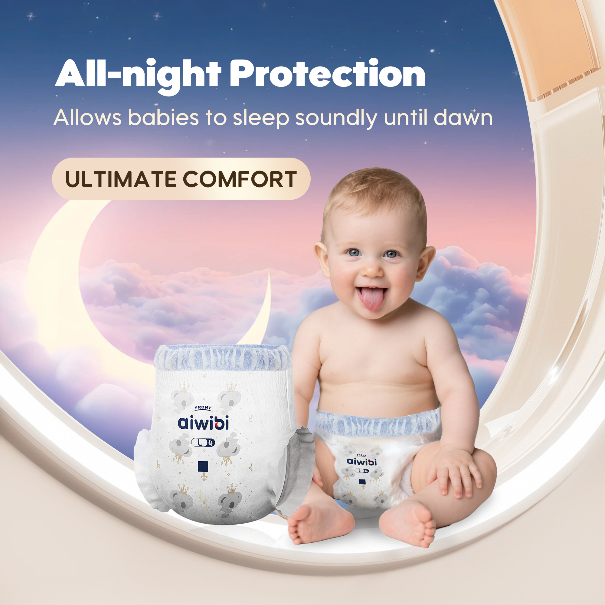 Aiwibi soft night pull-up pants disposable diaper pants diaper pants ...