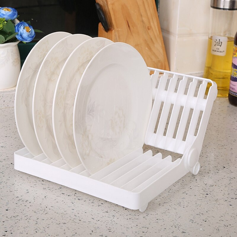 Space Saving Adjustable Plate Holder Plastic Dish Storage Rack for ...