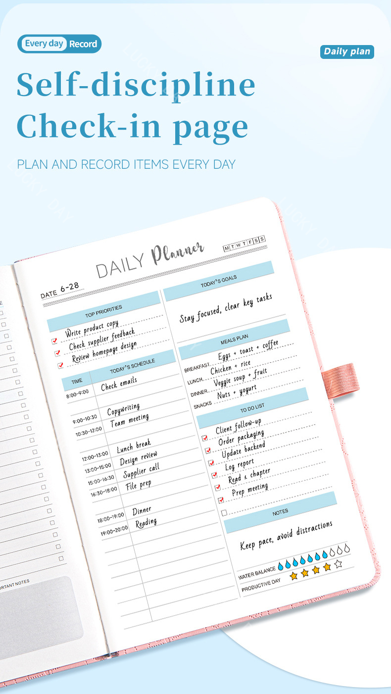 2026 Planner Notebook Undated 365 Days Daily Planner A5 size ...