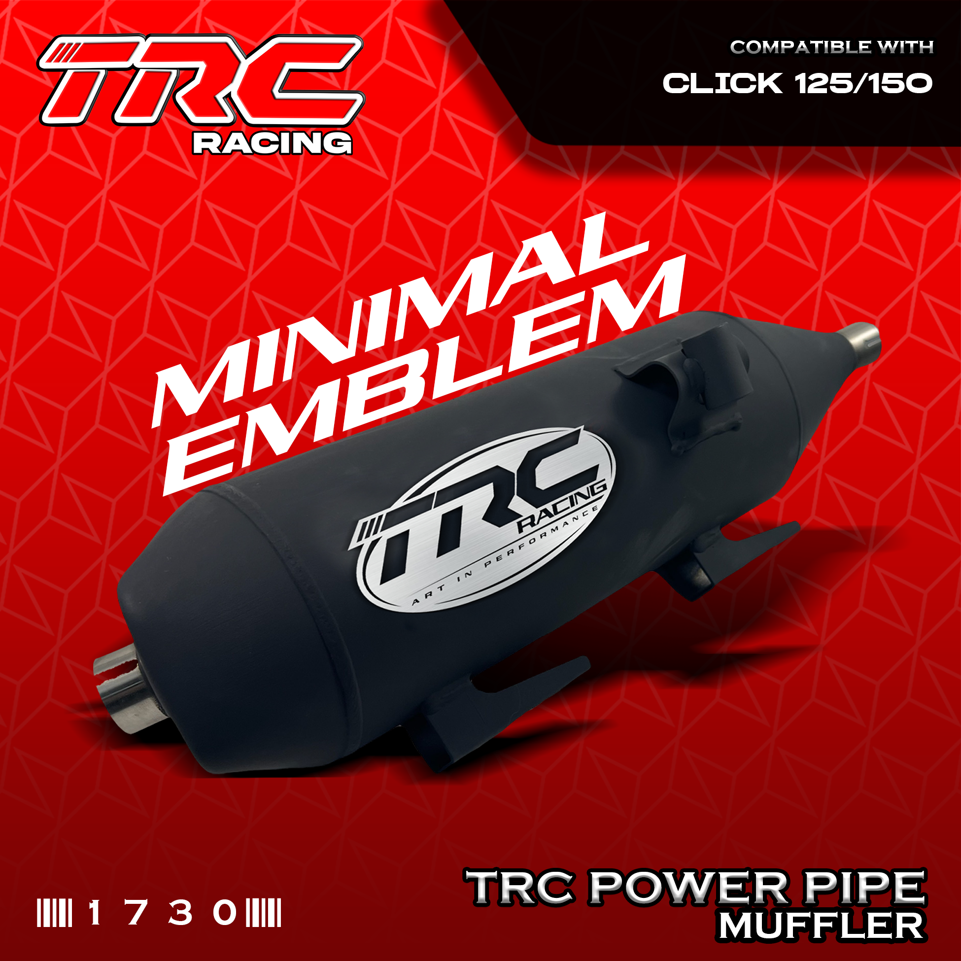 TRC Racing Power Pipe Honda Click v2 125 150 Muffler Exhaust 1730 ...