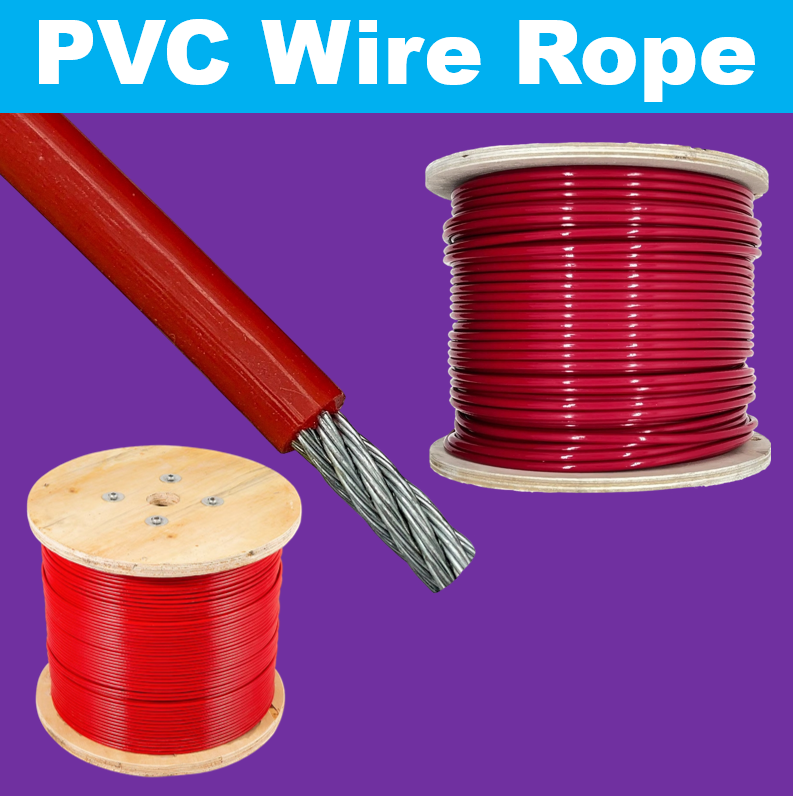 PVC Plastic Coated Galvanized Steel Wire Rope Cable Wire Random Color ...