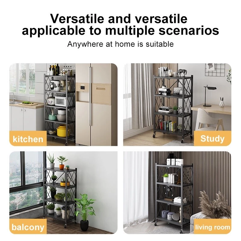 Foldable Kitchen Rack Multifunction Foldable Metal Rack kitchen ...