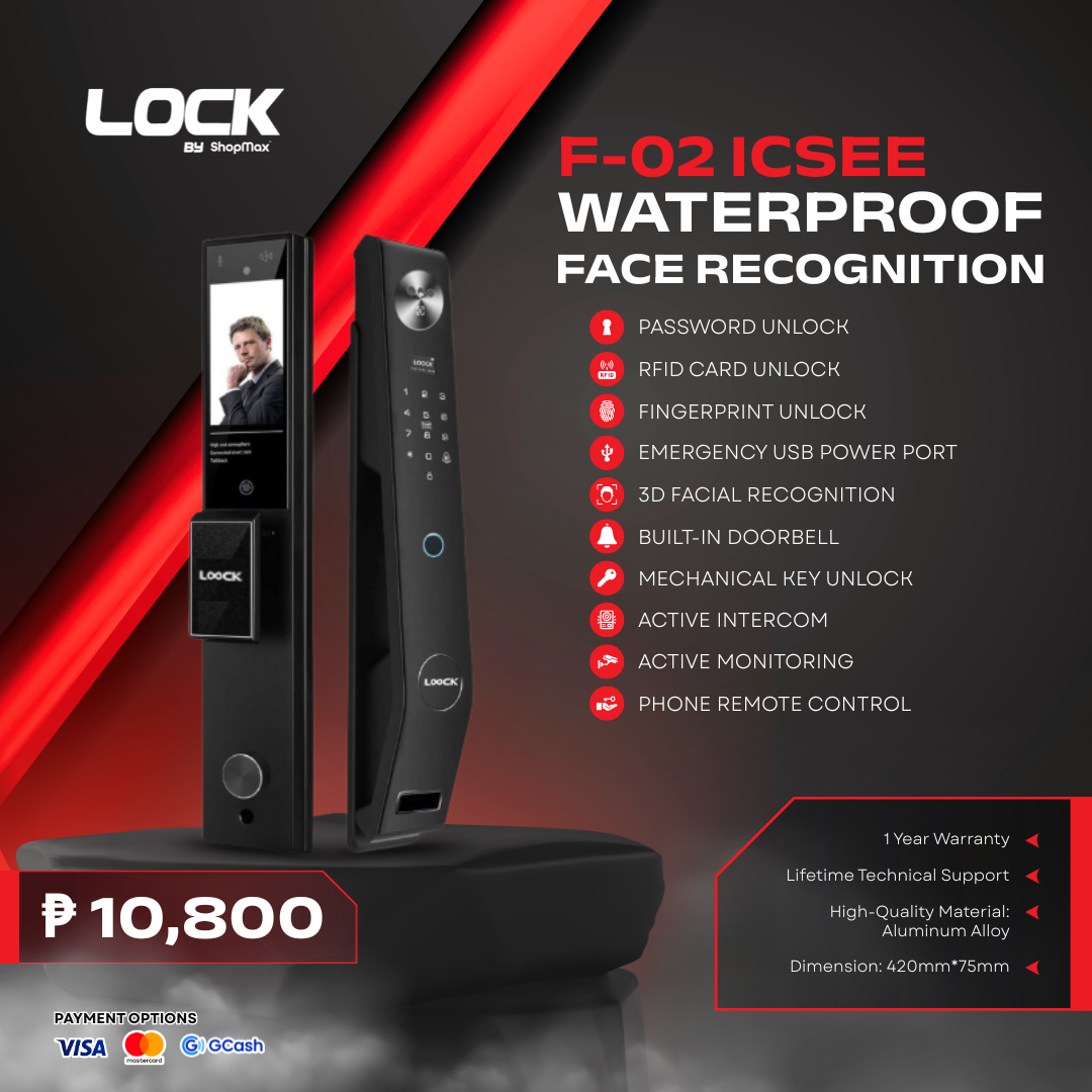 LOOCK F02 Digital Smart Door Lock | Waterproof Face Recognition with ...