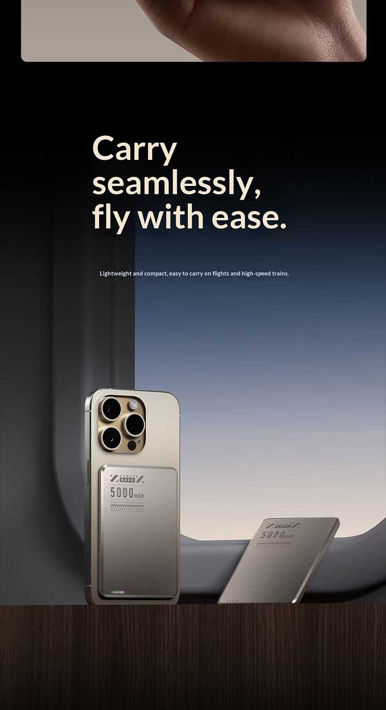 0.65cm Ultra-Thin MagSafe Power Bank - 1000mAh, Pop-up Animation, Fast ...