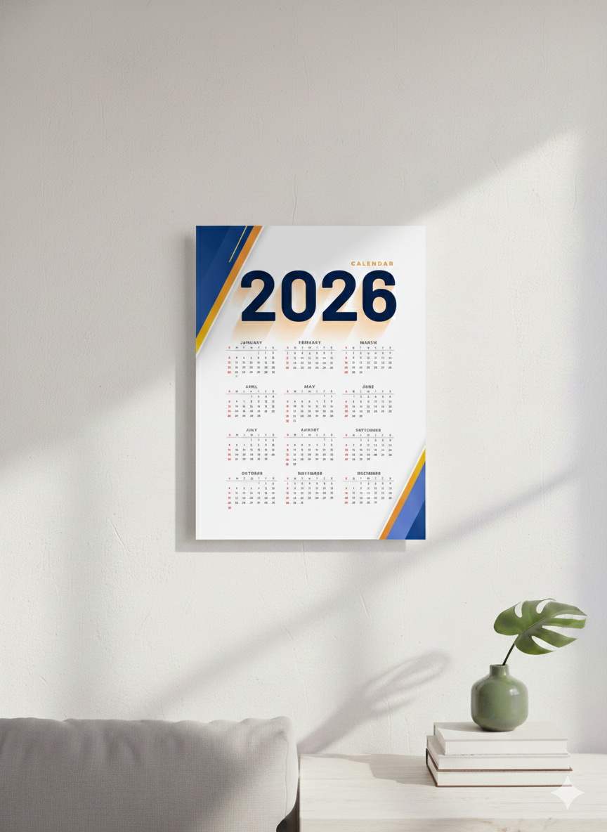 2026 Modern Abstract Wall Calendar - Dynamic Design | Shopee Philippines