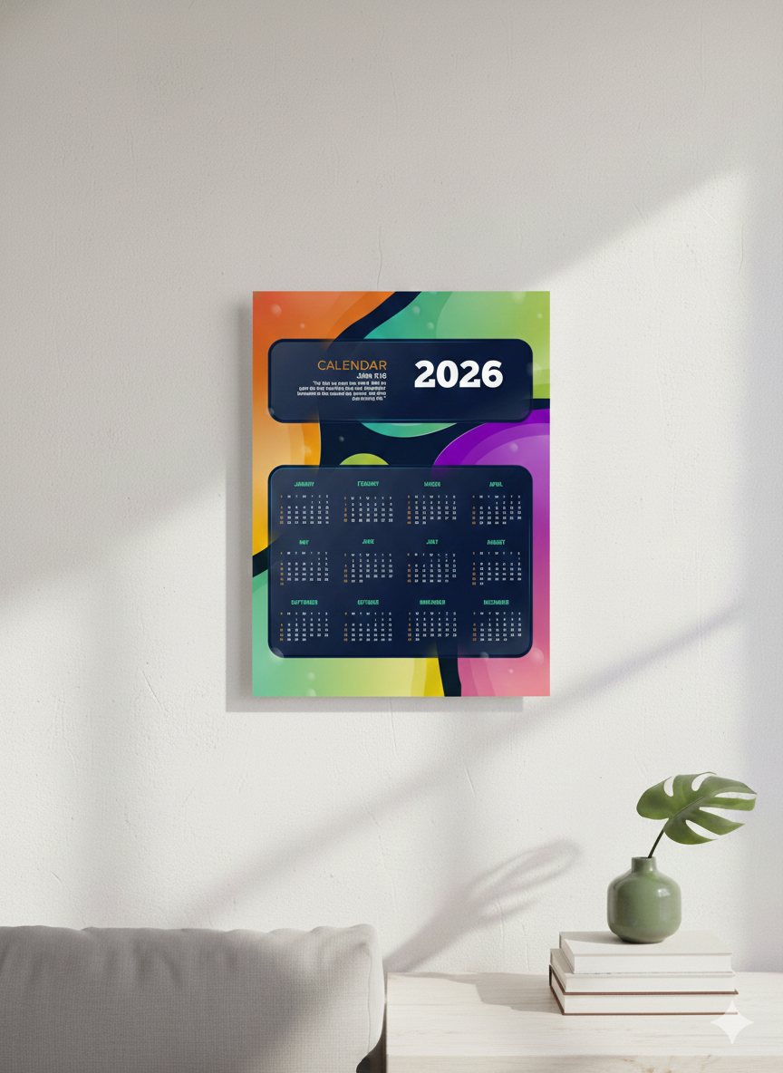 2026 Modern Abstract Wall Calendar - Dynamic Design | Shopee Philippines
