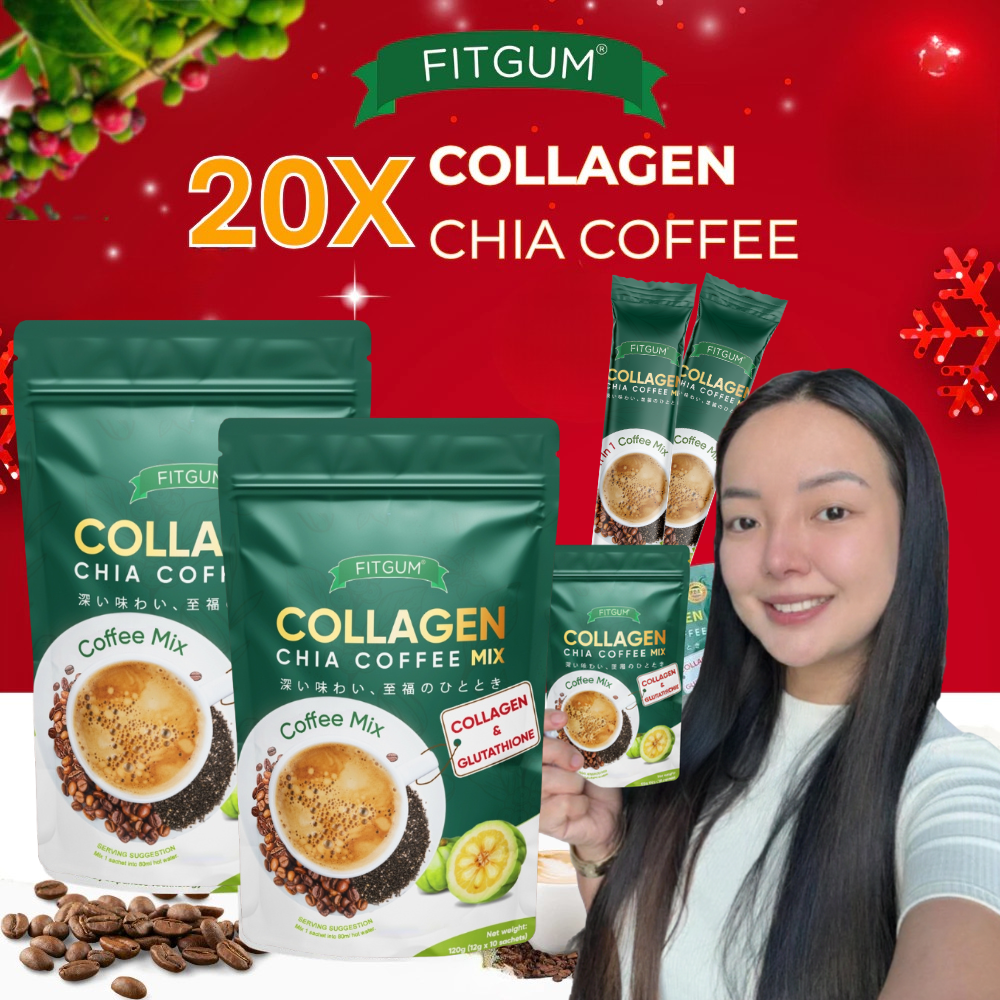 FITGUM 20X Collagen Chia Coffee For Weight Management Anti-Aging ...